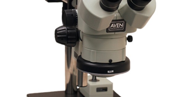 Aven Tools SPZ-50 [26800B-369] Stereo Zoom Binocular Microscope on Double Arm Boom Stand with ...