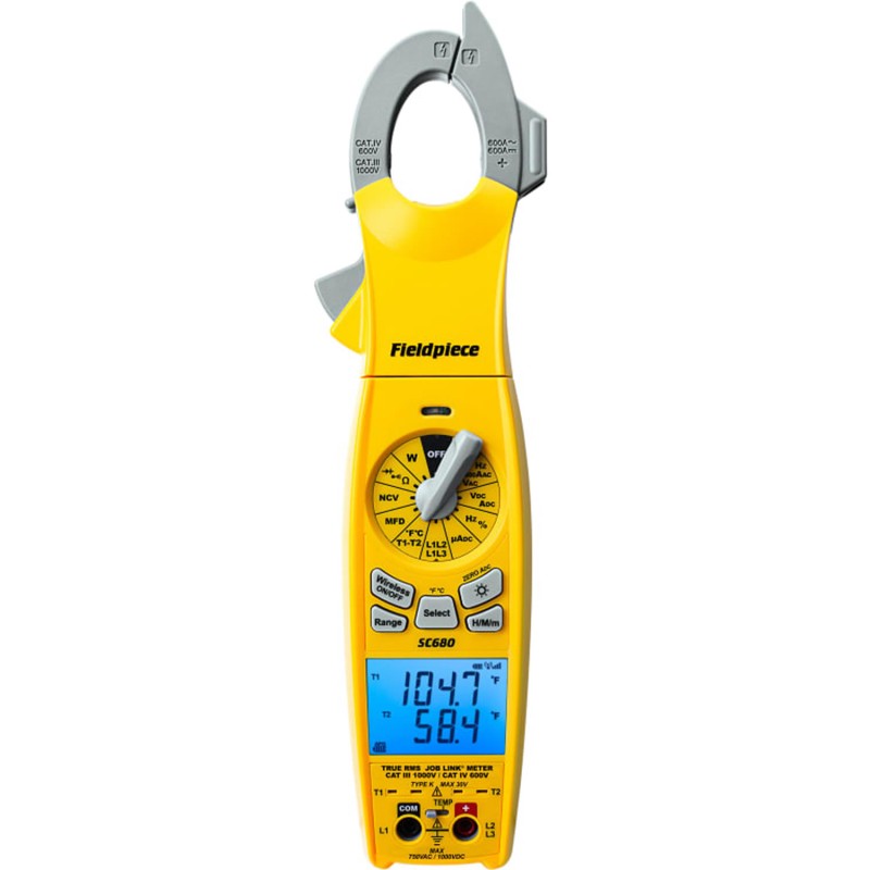 Fieldpiece SC-680 [SC680] 600VAC/DC, 400AAC True-RMS Wireless AC Clamp ...