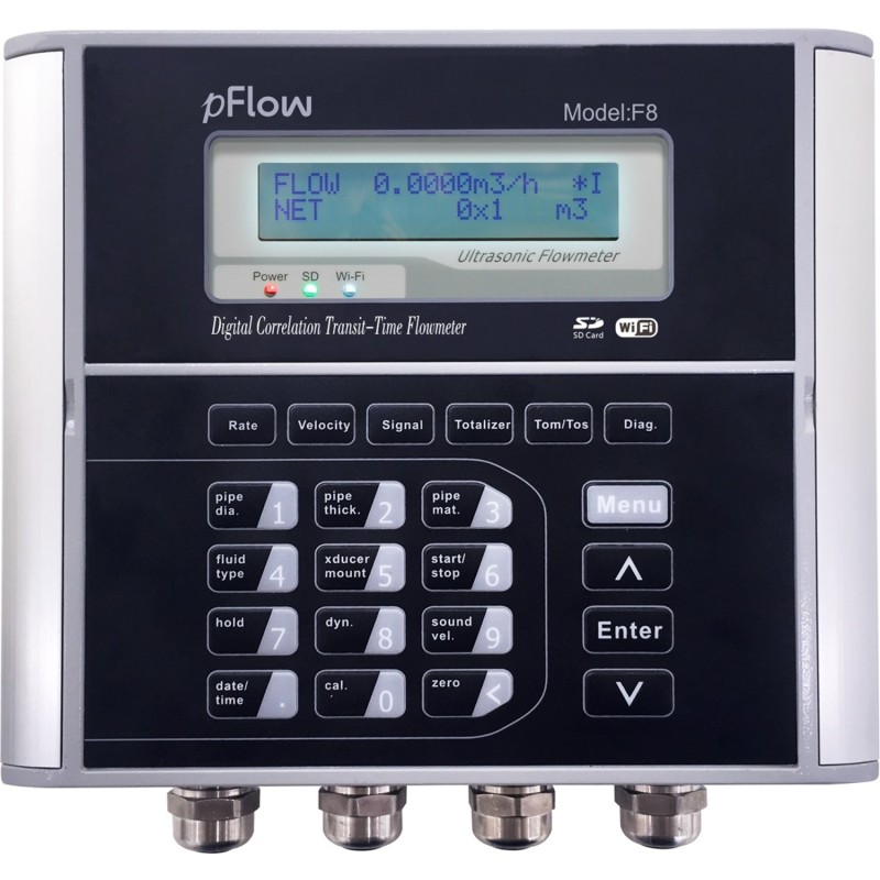 Gentos pFlow F8 [F8-1-1-W211-030] Transit Time Ultrasonic Flowmeter ...