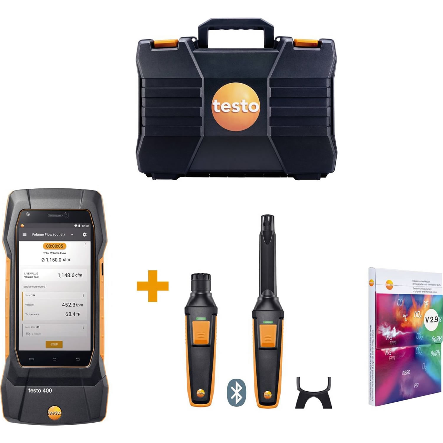 Testo 400-IAQ-KIT [0563 0408] IAQ Kit with 400 Universal IAQ Instrument ...